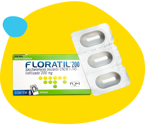 Floratil 200mg com 6 Cápsulas – Probiótico para Diarreia